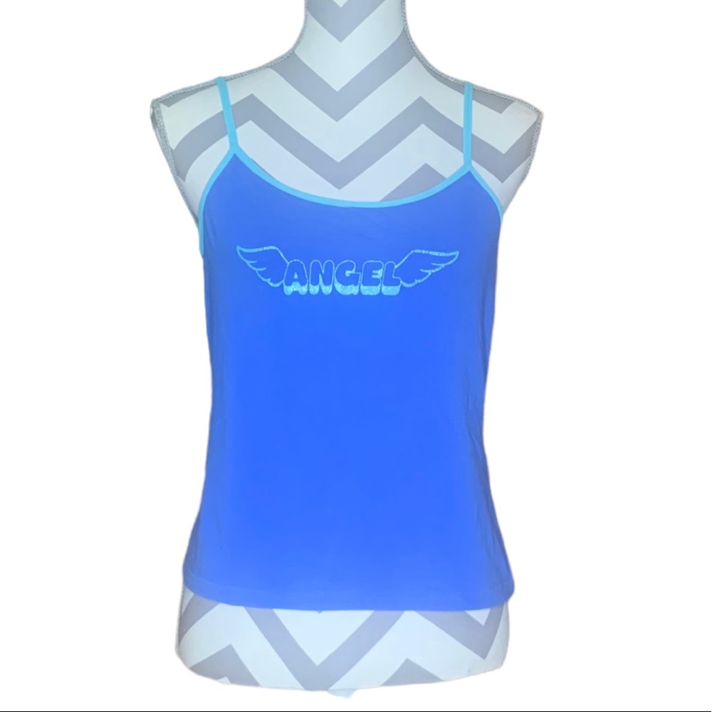 No Boundaries Y2k Vintage Blue Angel Tank Top - Gem